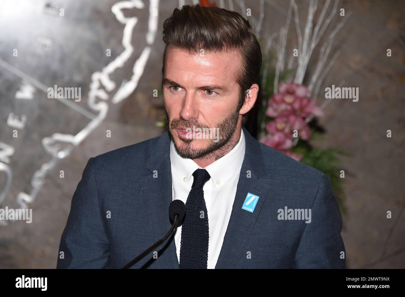 UNICEF Goodwill Ambassador David Beckham lights the Empire State ...
