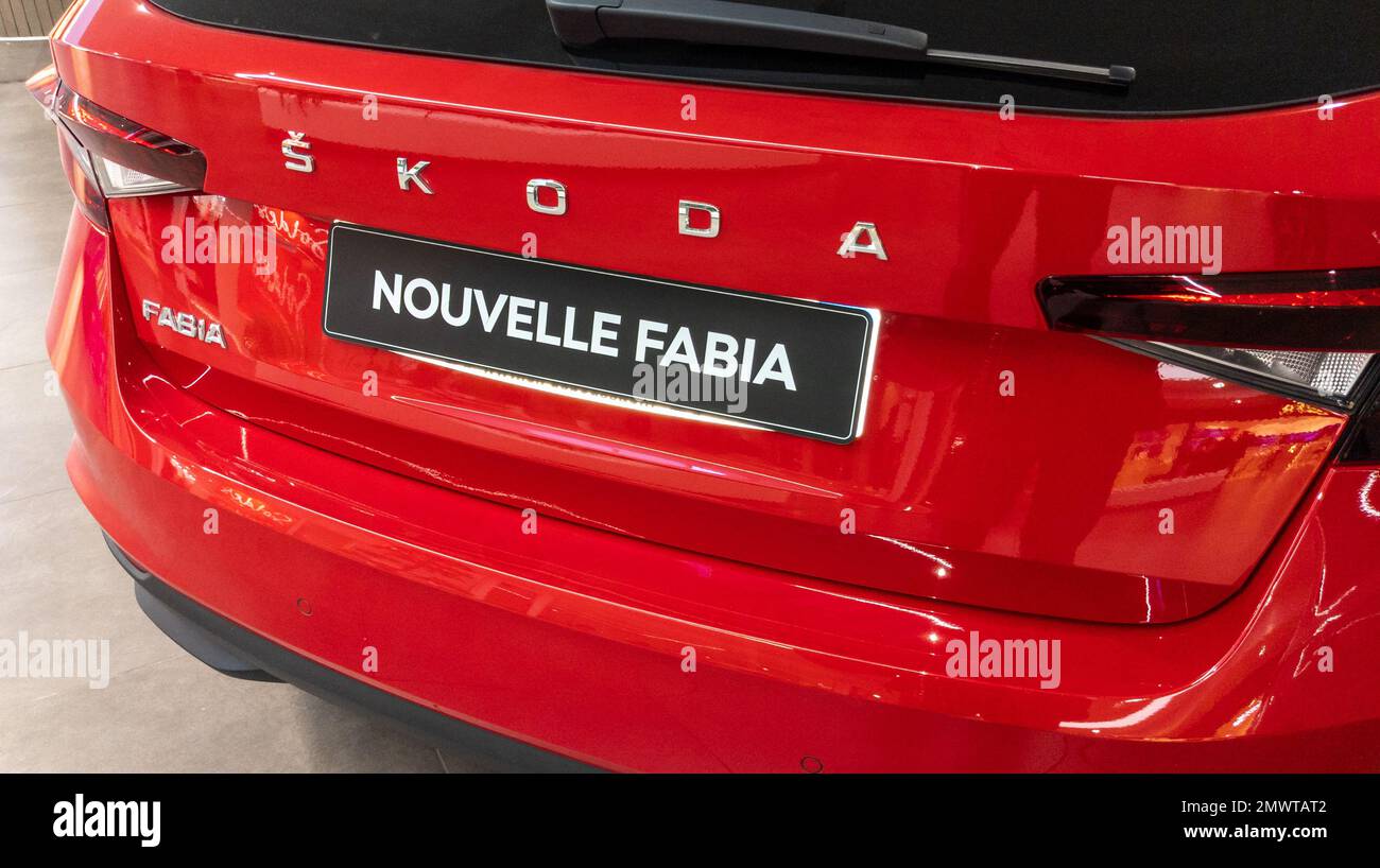 Bordeaux , Aquitaine France - 20 01 2023 : skoda fabia new model logo ...