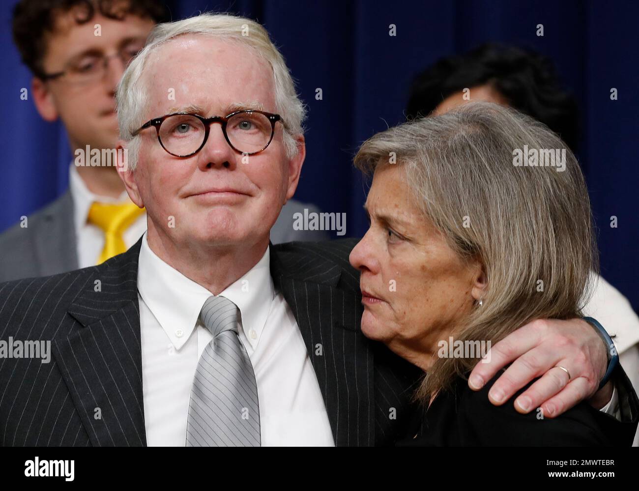David Grubb, and his wife Kate Grubb, from Charleston W. Va., stand on ...
