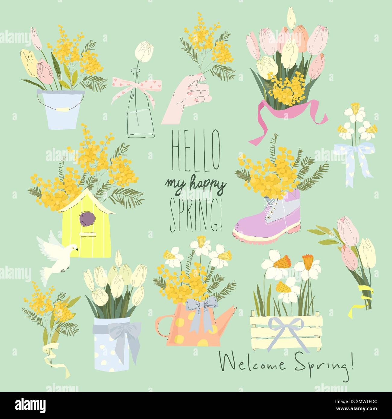 Fresh bouquets Stock Vector Images - Alamy