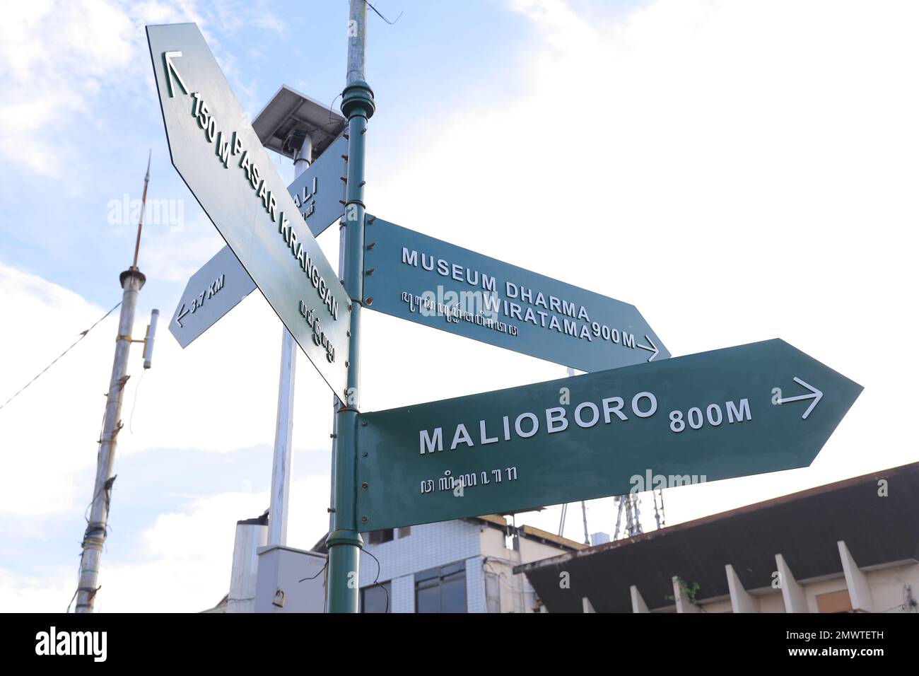 Malioboro street signs at Yogyakarta Monument (Indonesian: Tugu ...