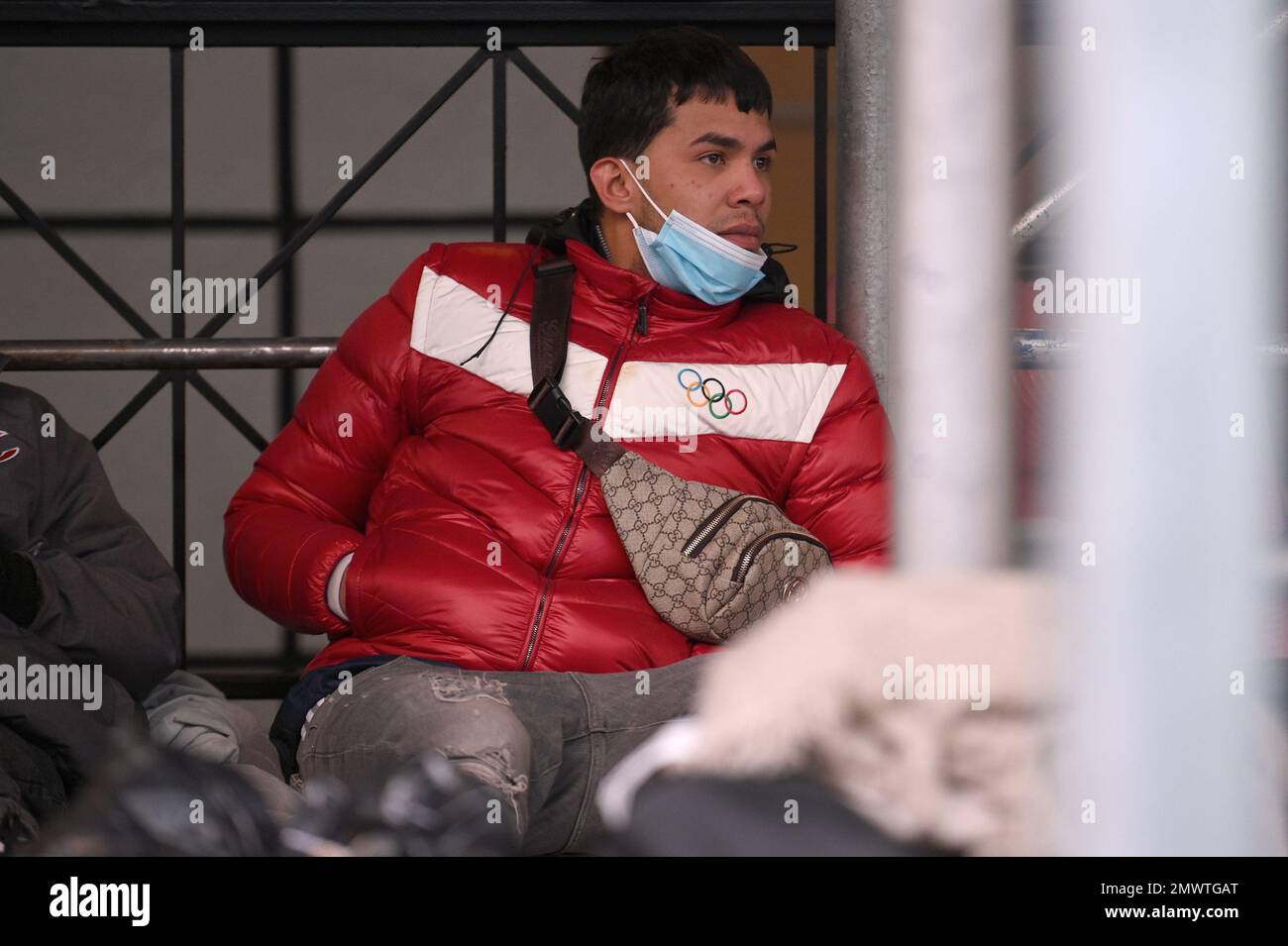 Recent migrants to the United States seeking asylum seen outside of the ...