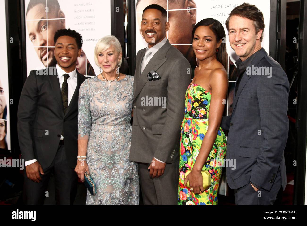 Jacob Latimore, from left, Helen Mirren, Will Smith, Naomie Harris and ...