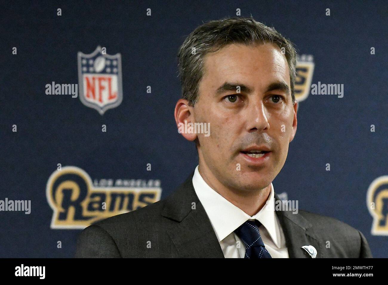 Los Angeles Rams Executive Vice President Kevin Demoff announces the ...