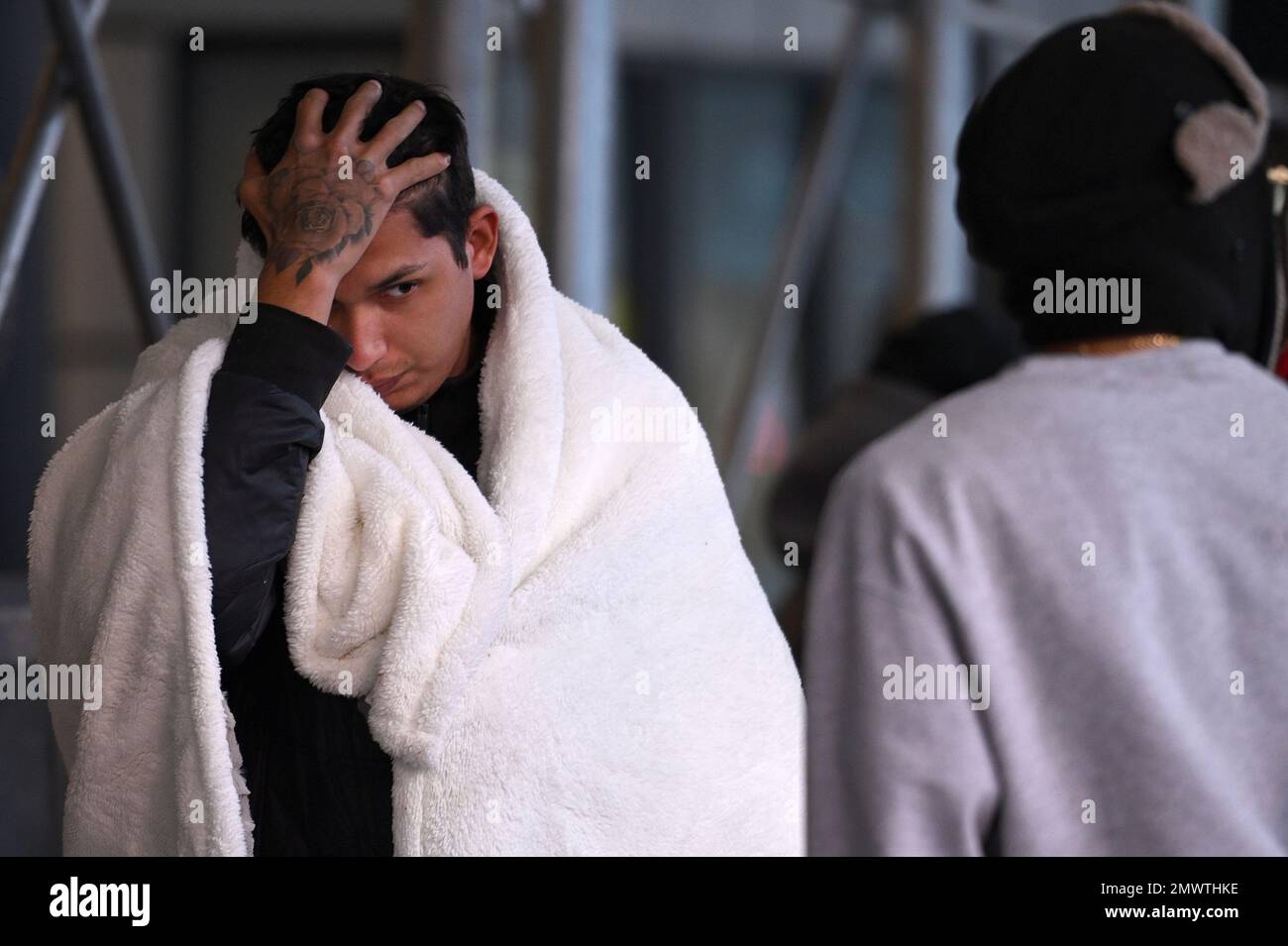 New York, USA. 01st Feb, 2023. Recent migrants to the United States ...