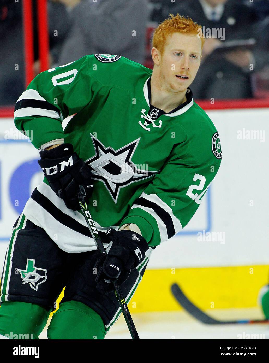 Dallas Stars' Cody Eakin before the start of an NHL hockey game ...