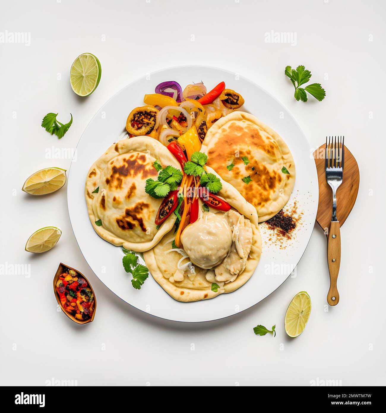 Pupusas on white background food photography. High-quality images ...