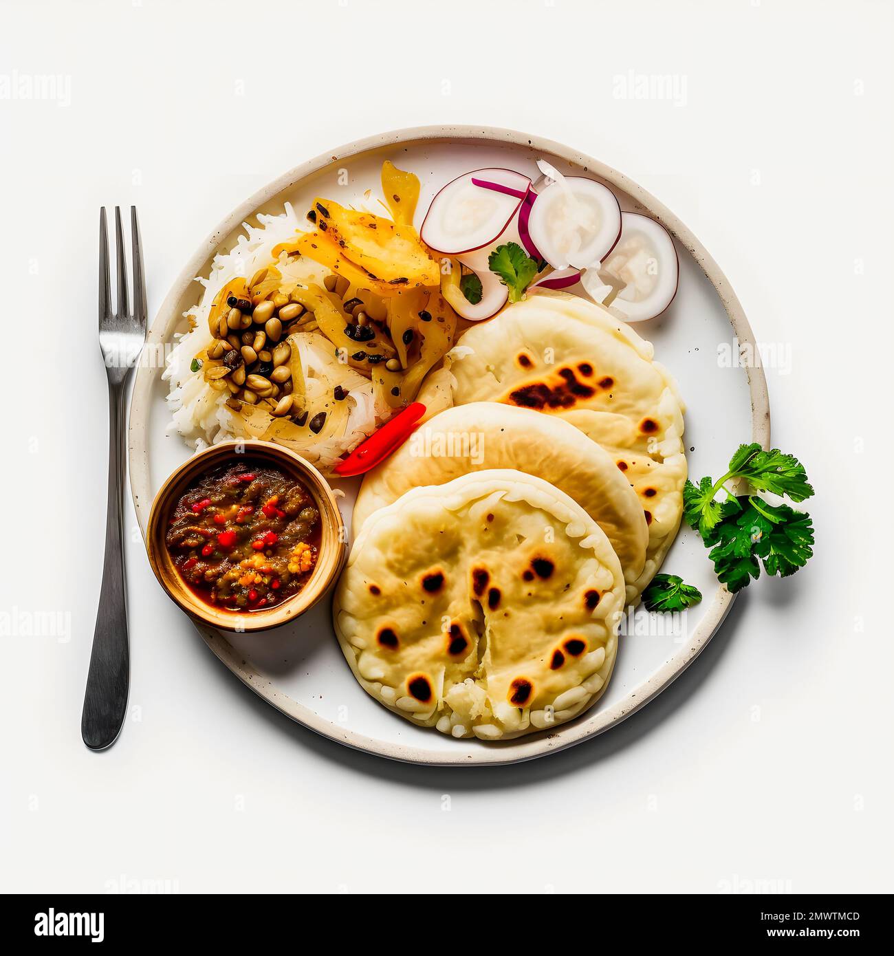 Pupusas on white background food photography. High-quality images ...