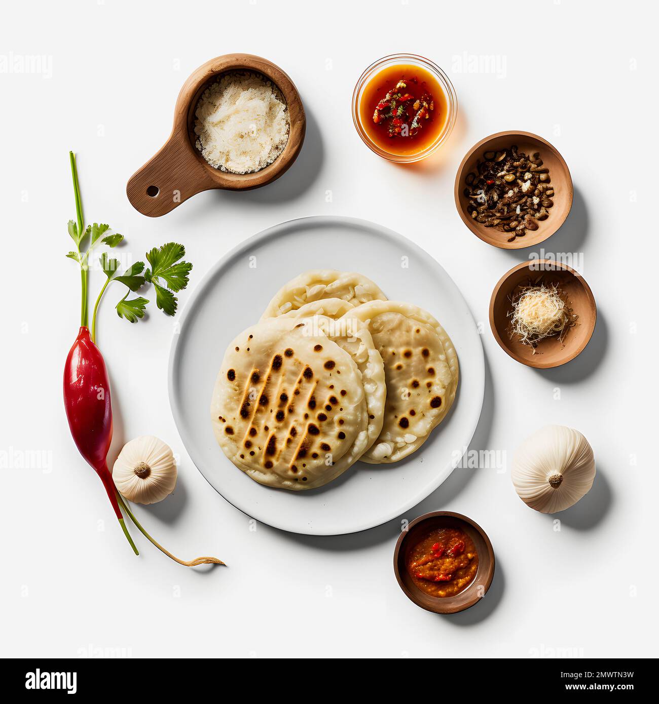 Pupusas on white background food photography. High-quality images ...