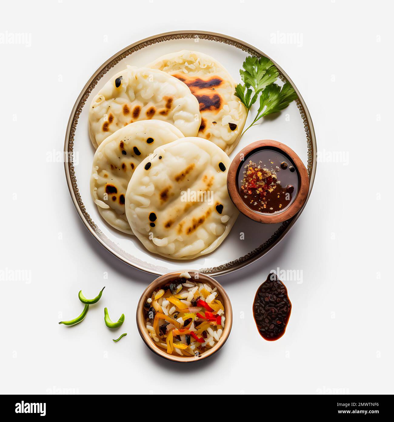 Pupusas on white background food photography. High-quality images ...