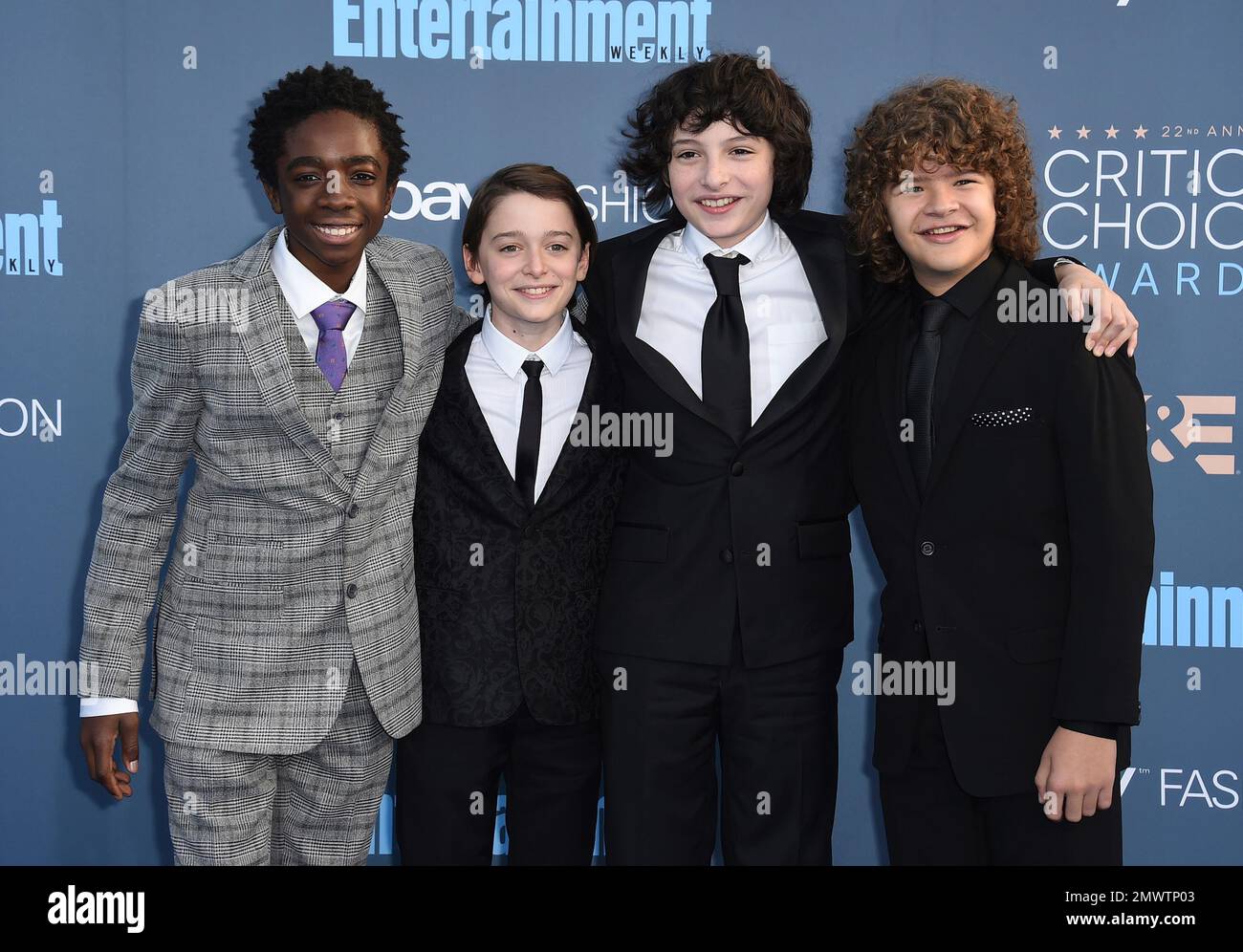 Caleb McLaughlin, from left, Noah Schnapp, Finn Wolfhard and Gaten Matarazzo arrive at the 22nd ...