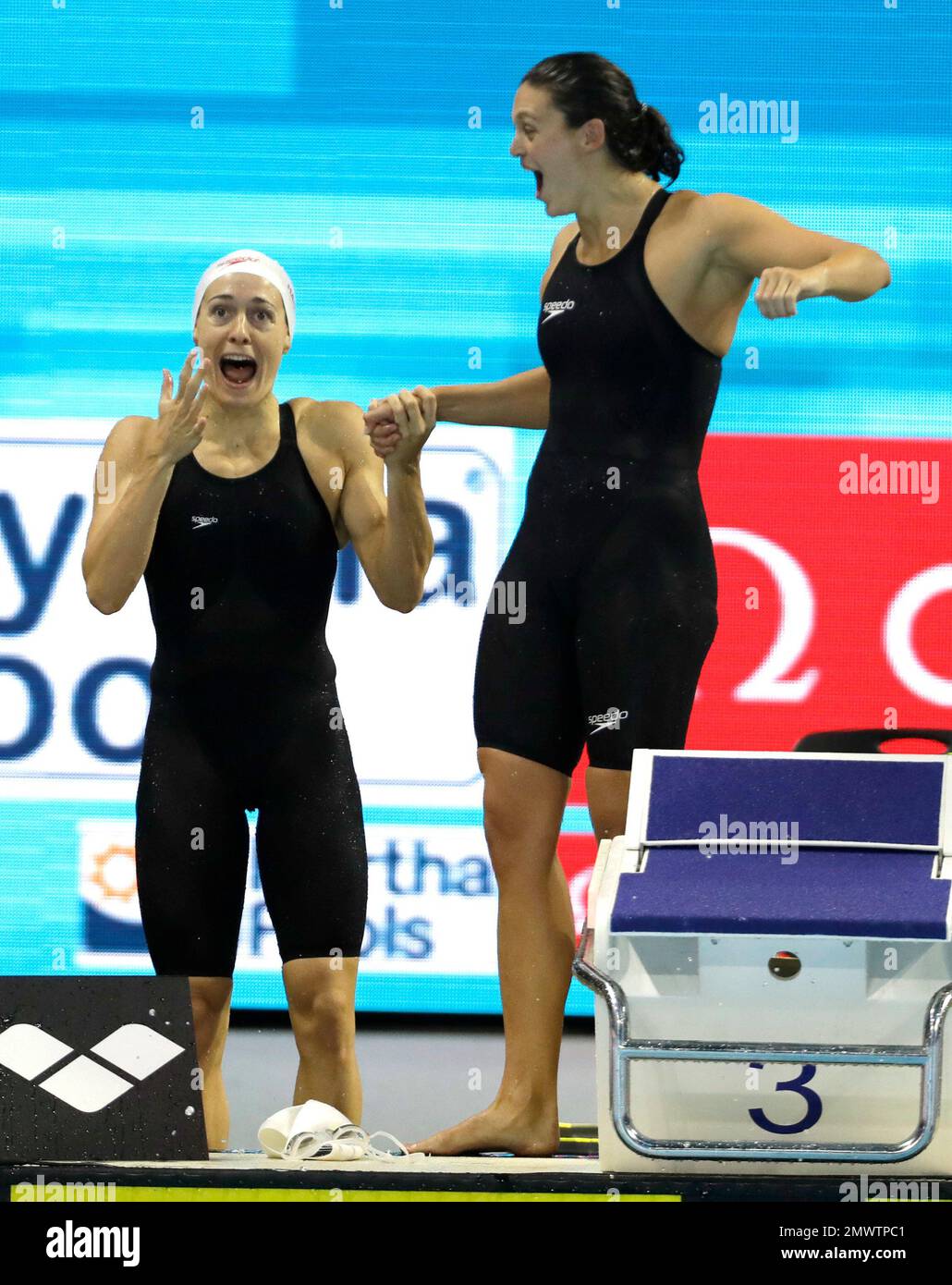 Canada's Sandrine Mainville, left, and Michelle Williams, right ...