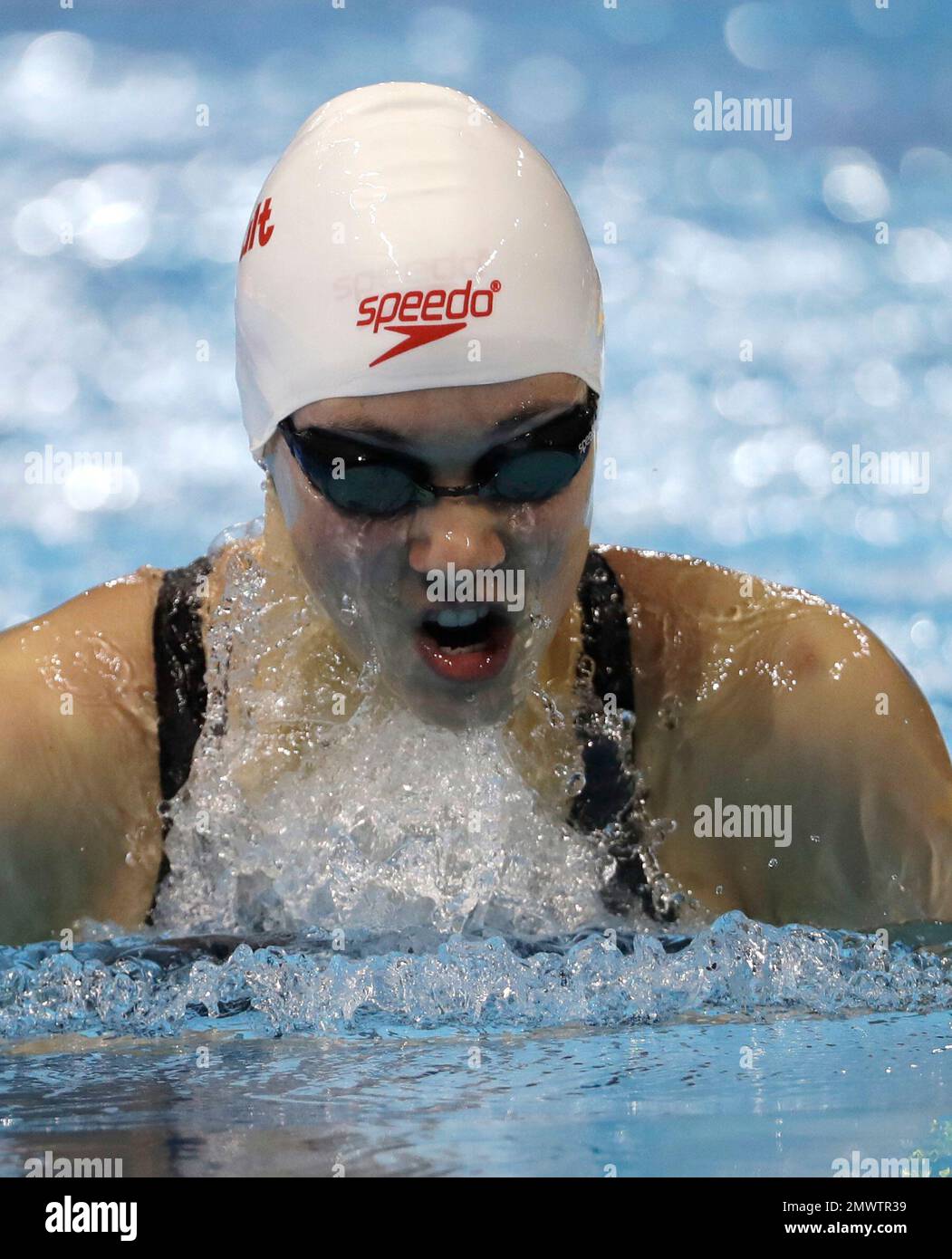 Kelsey Lauren Wog, of Canada, competes in the women's 200-meter ...