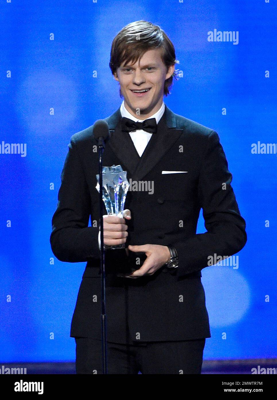 Lucas Hedges accepts the award for best young actor/actress for ...