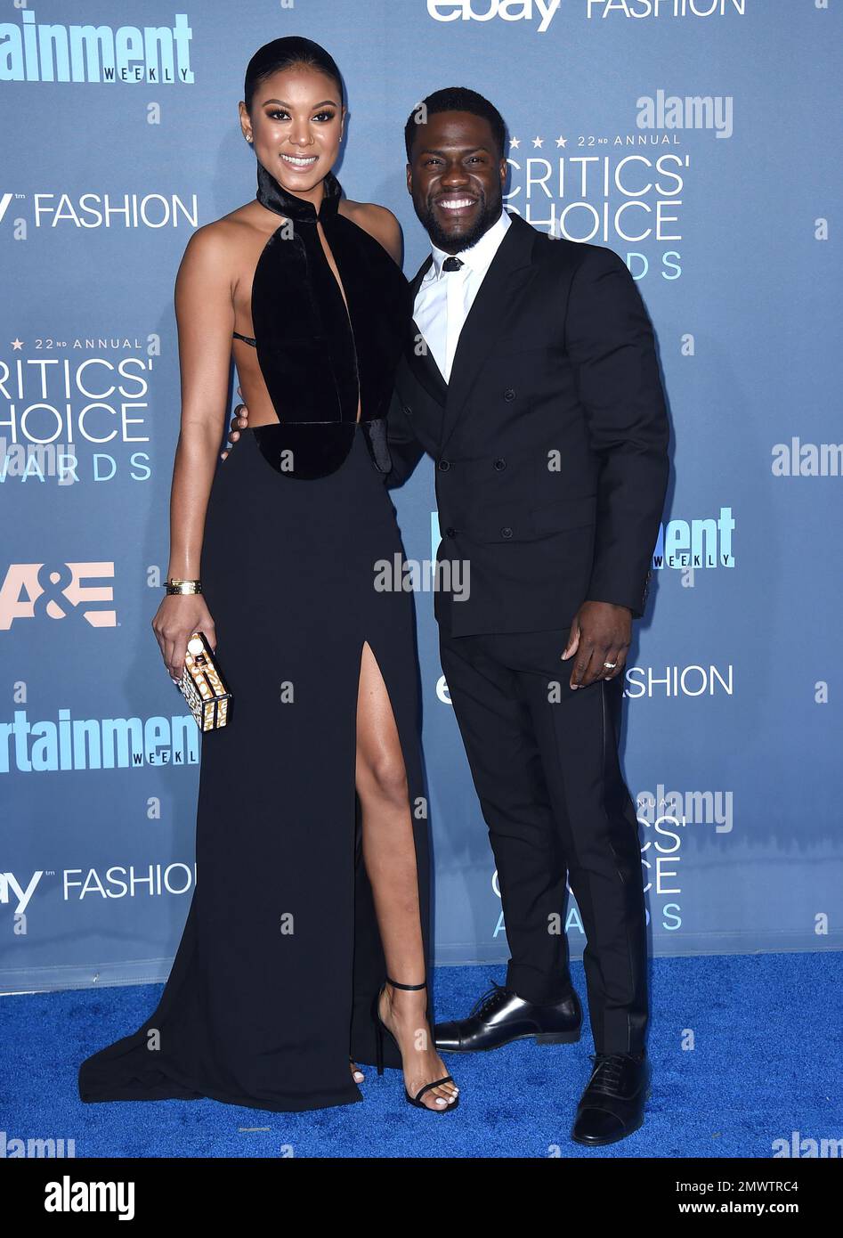 Kevin Hart, right, and Eniko Parrish arrive at the 22nd annual Critics ...