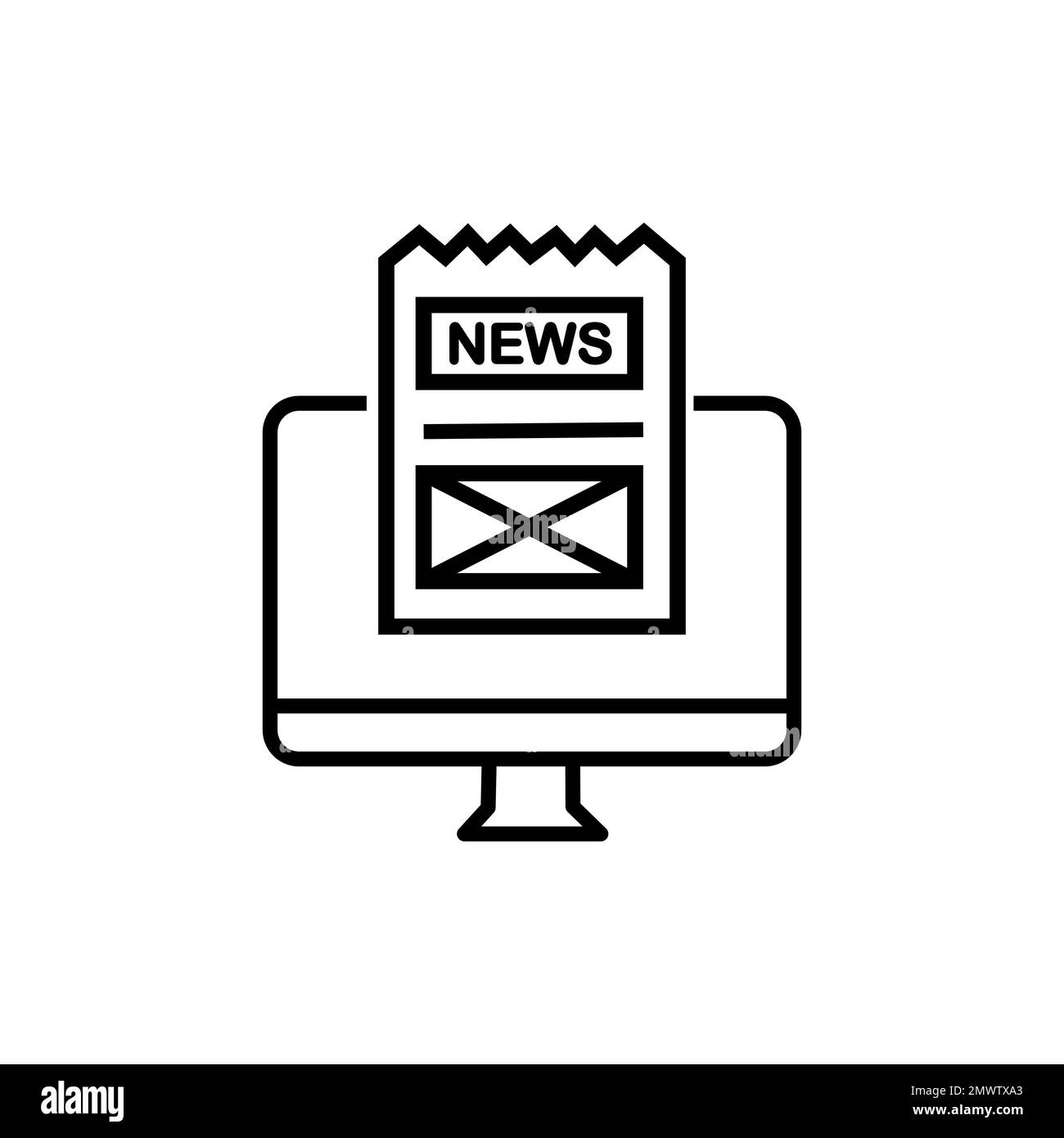 Online news vector icon. Computer newsletter for mobile concept and web ...