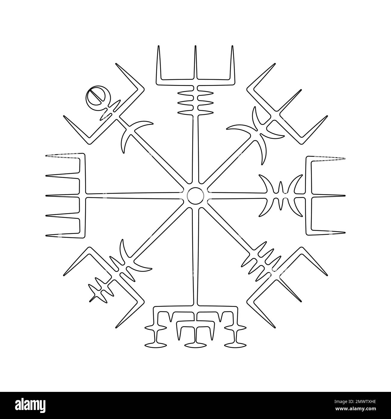 Vegvisir true black sharp corners Stock Vector Image & Art - Alamy