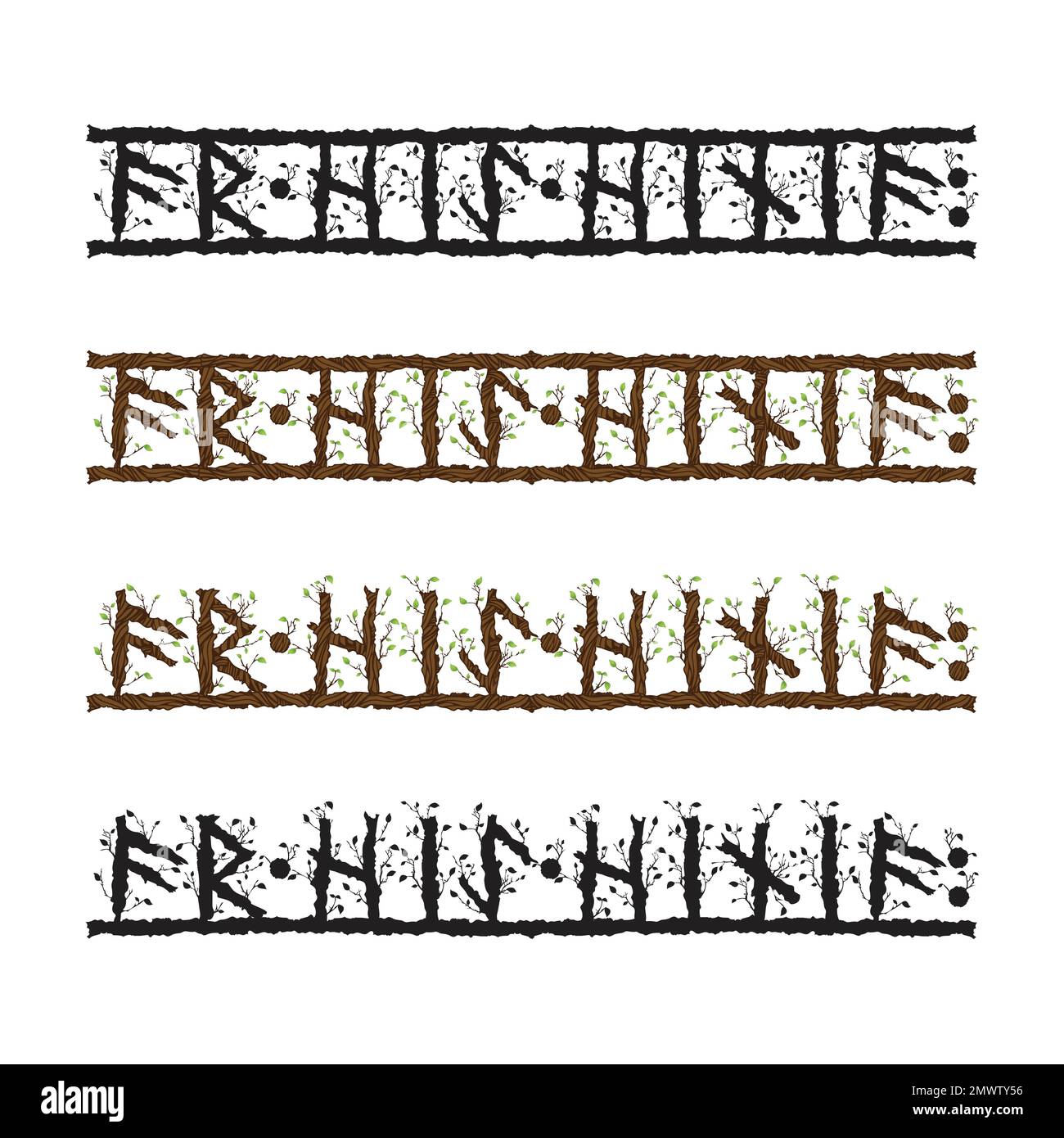 Norse viking runes wooden text Stock Vector Image & Art - Alamy