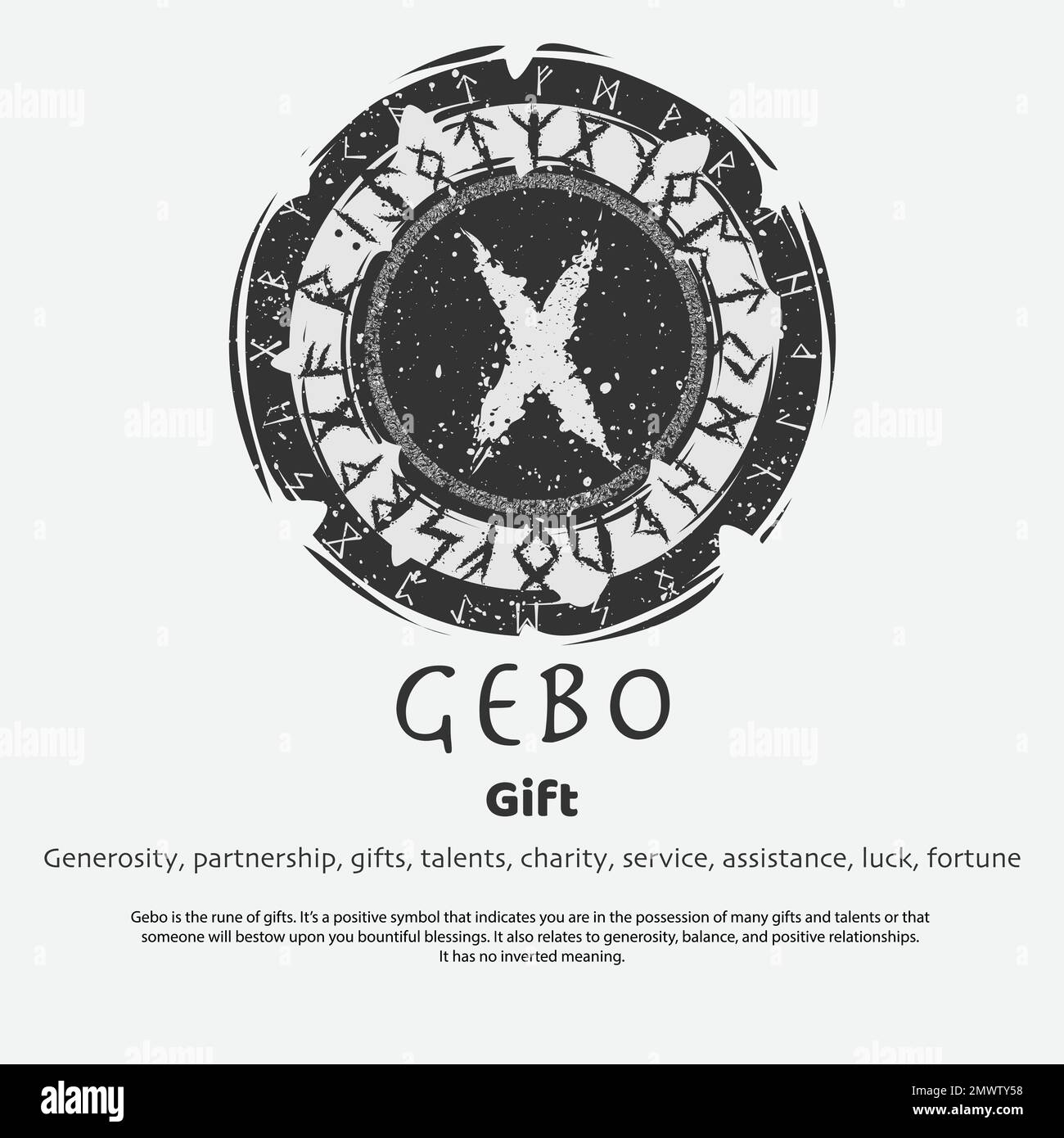 Viking Gebo rune dark circle shield Stock Vector Image & Art - Alamy