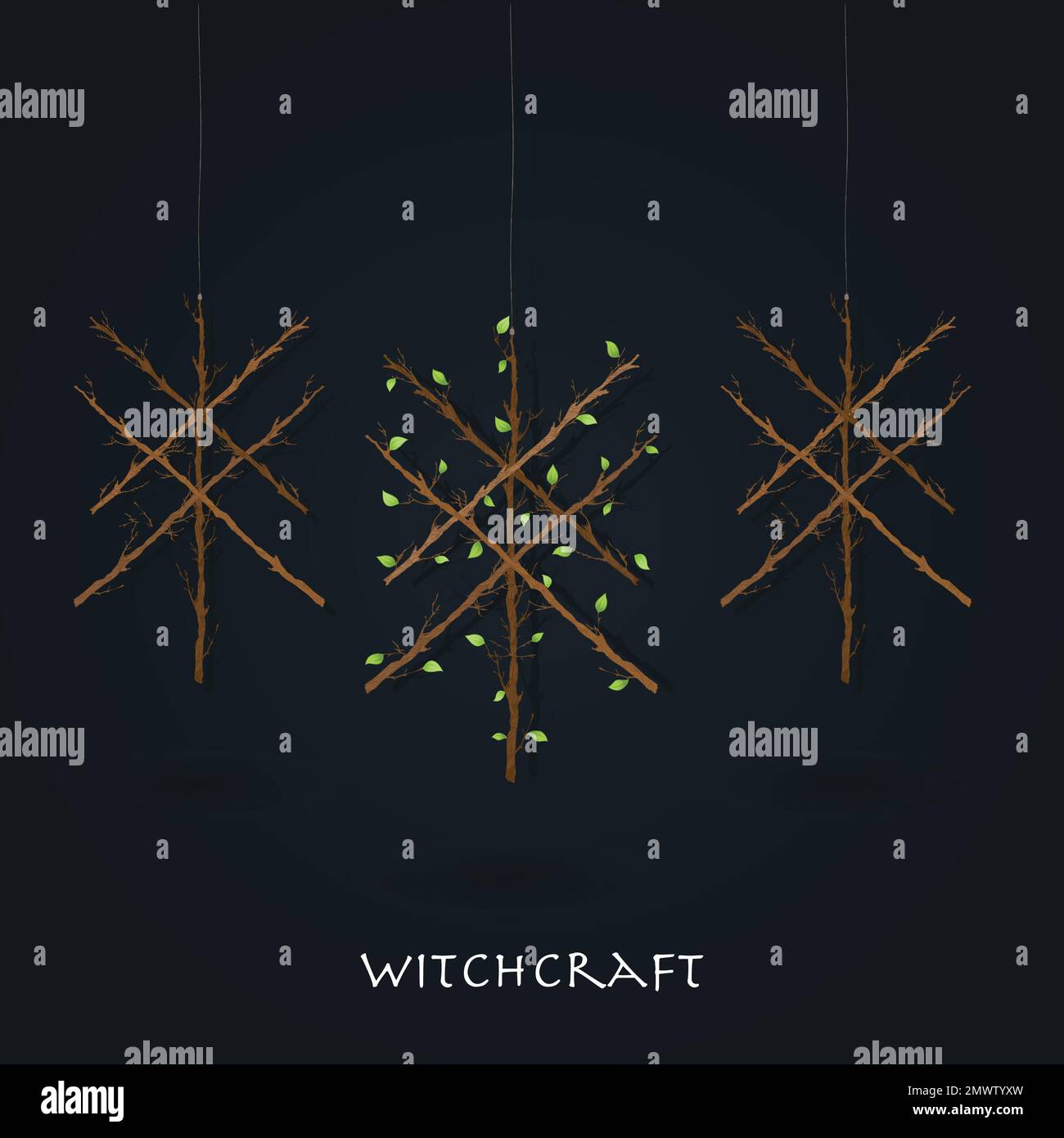 Magic stick wooden wizard Stock Vector Images - Alamy