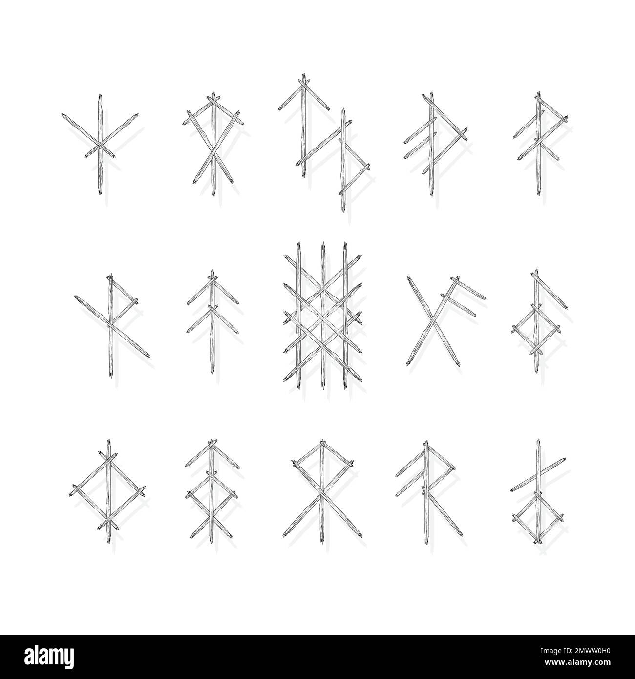 Rune tree Black and White Stock Photos & Images - Alamy