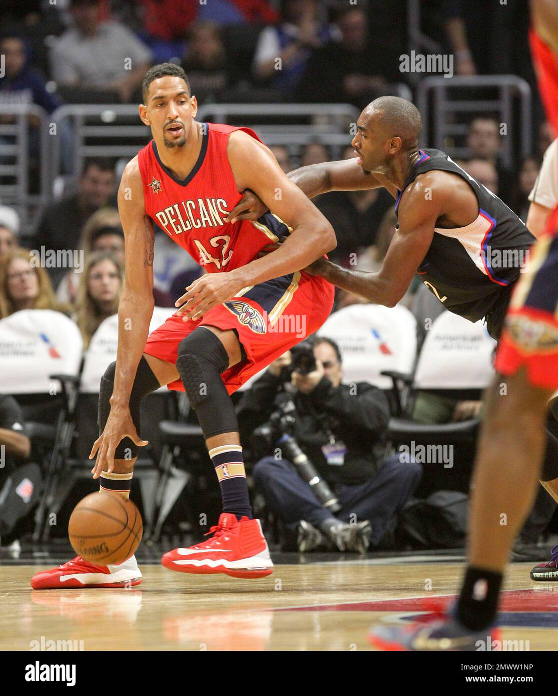 New Orleans Pelicans center Alexis Ajinca (#42) in actions during an ...