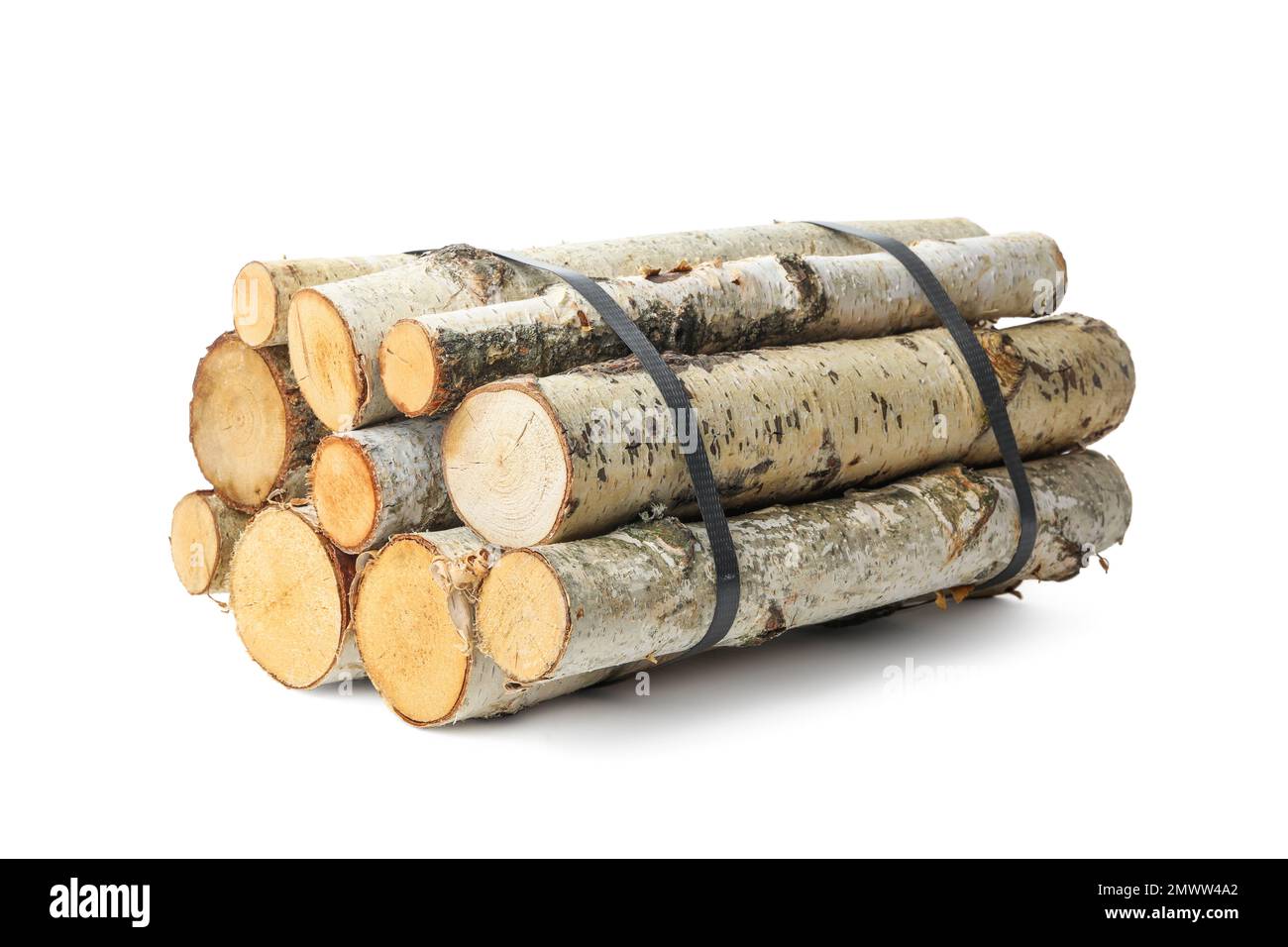 Bunch of cut firewood isolated on white Stock Photo - Alamy