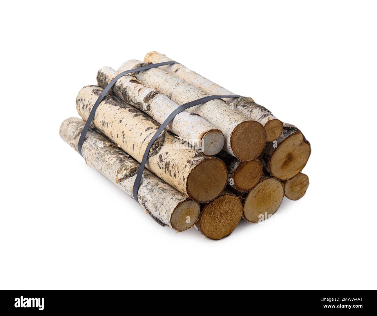 Bunch of cut firewood isolated on white Stock Photo - Alamy