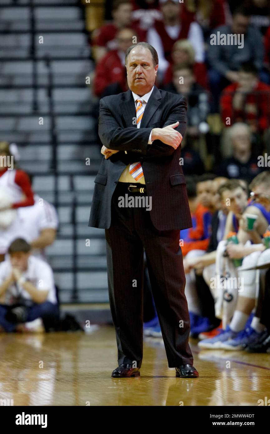 Houston Baptist head coach Ron Cottrell watches from the sideline while ...