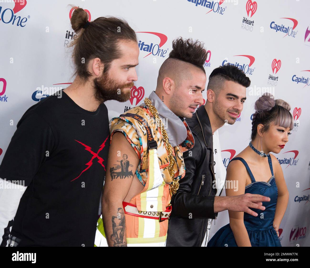 DNCE band members, from left, Jack Lawless, Cole Whittle, Joe Jonas and ...
