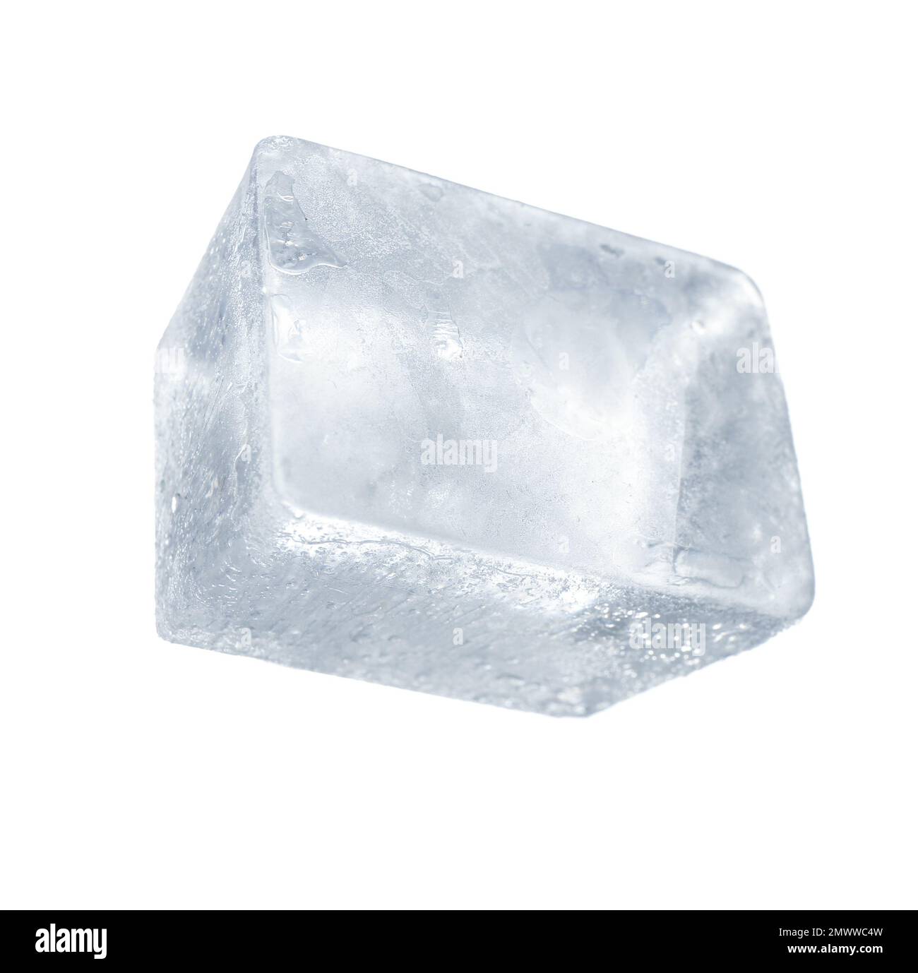Crystal clear ice cube isolated on white Stock Photo - Alamy