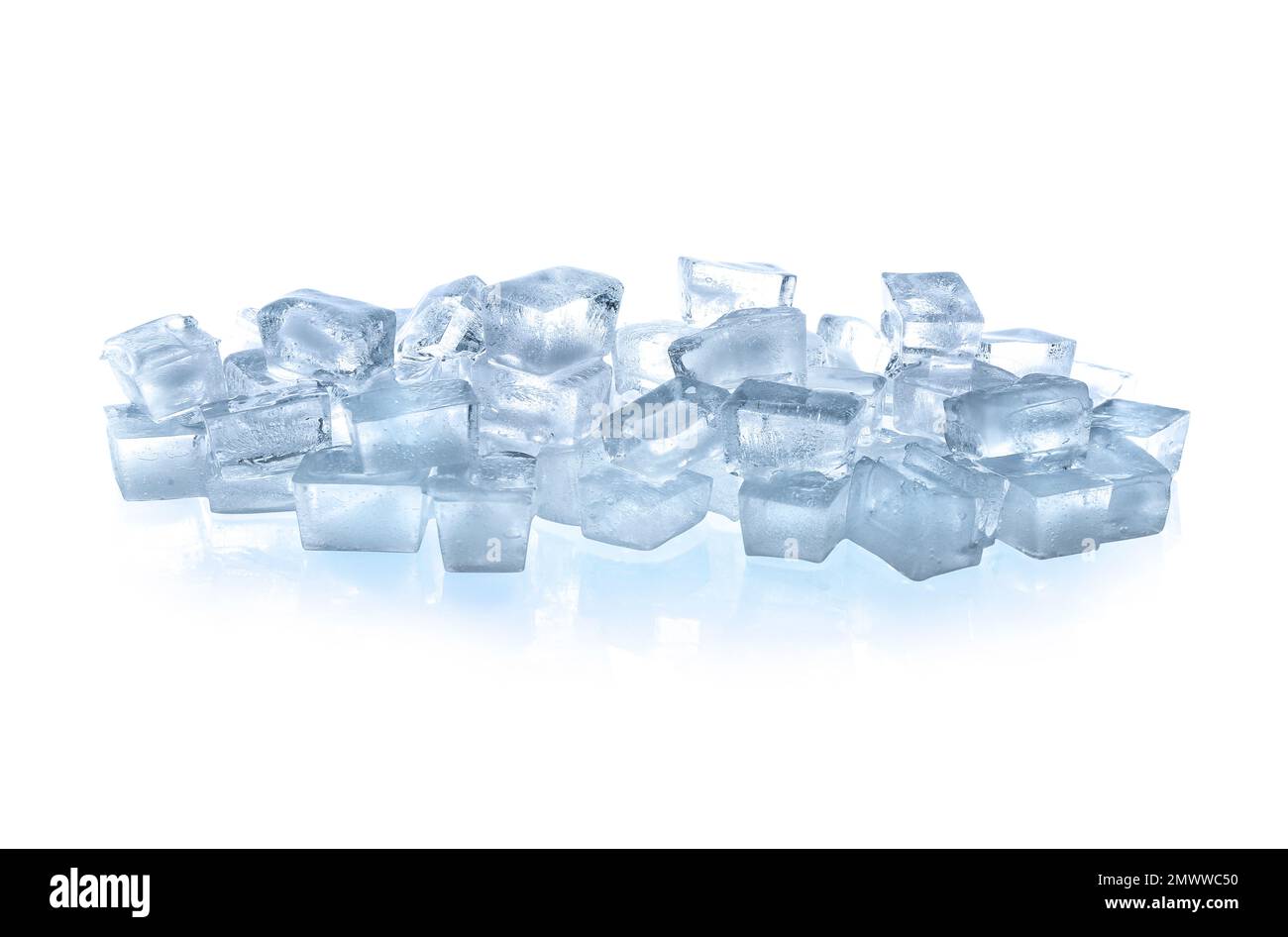 Crystal clear ice cubes isolated on white Stock Photo - Alamy