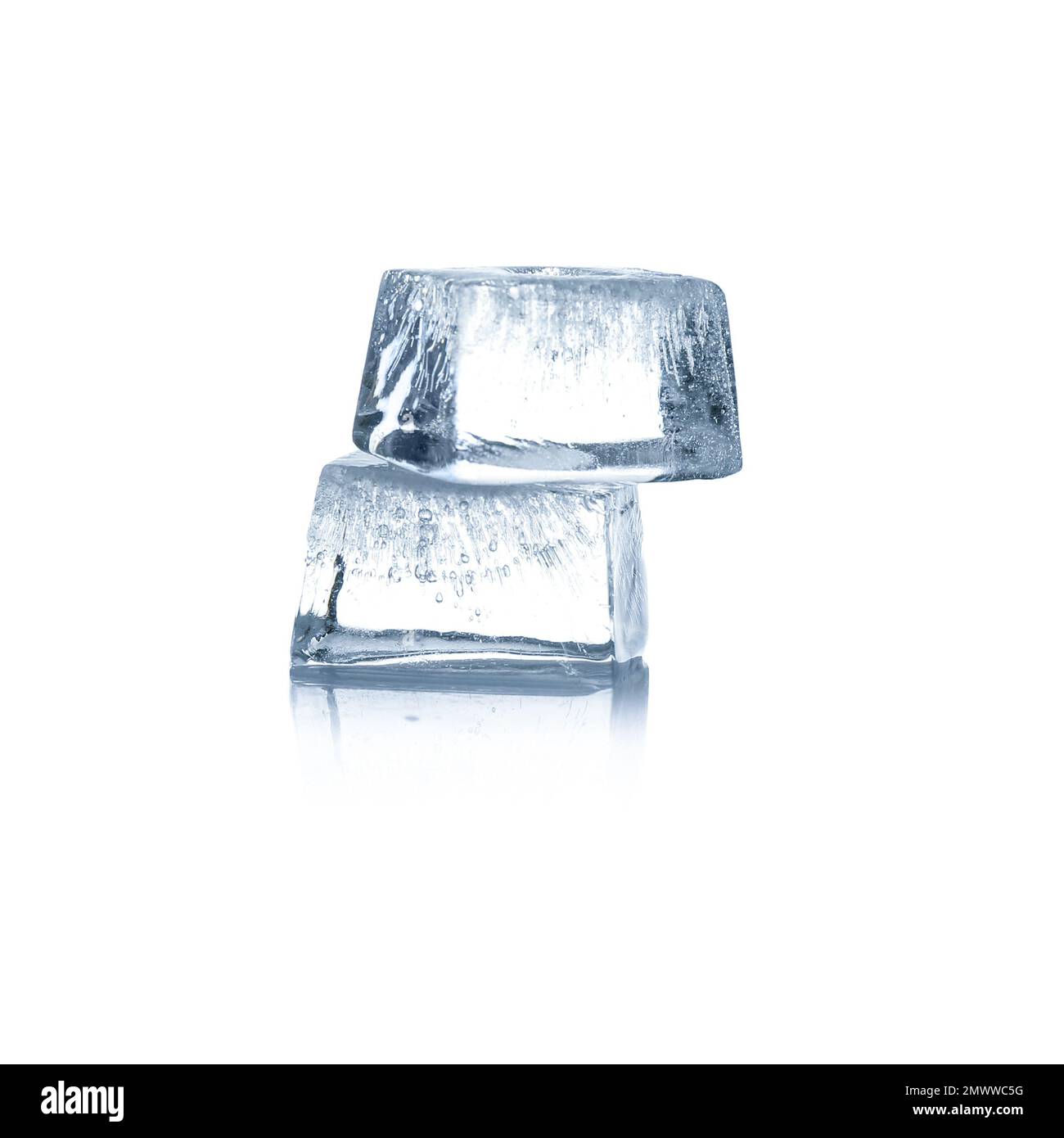 Crystal clear ice cubes isolated on white Stock Photo - Alamy