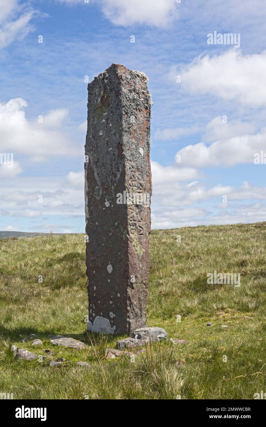 Maen Madoc, Standing Stone on moorland close to Sarn Helen Roman Road ...
