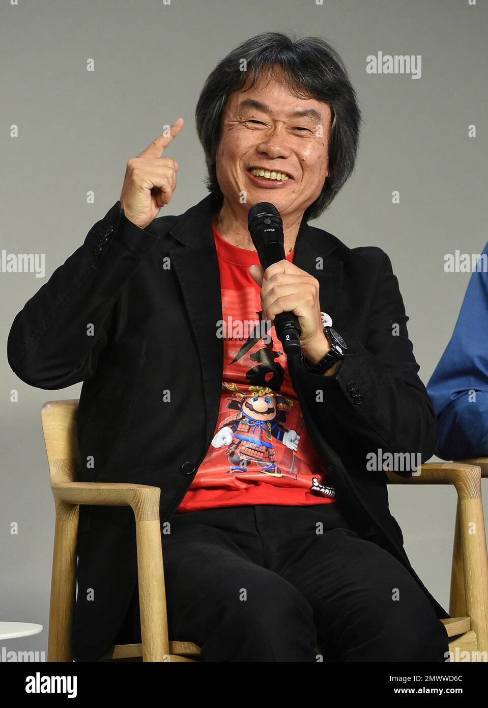 Japanese video game designer and producer Shigeru Miyamoto makes an ...