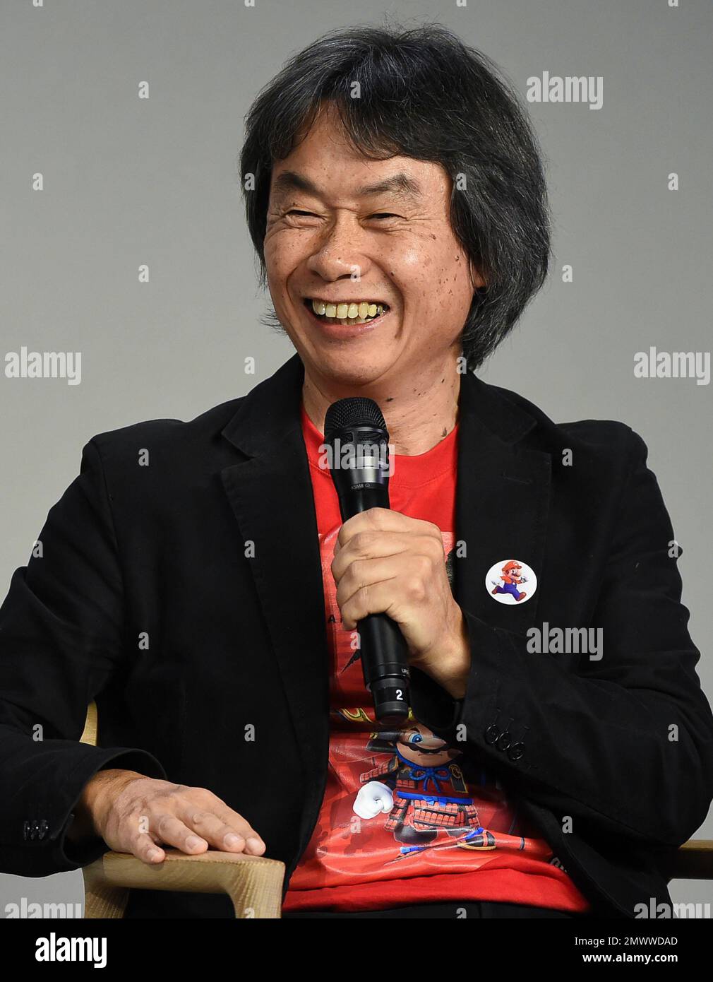 Japanese video game designer and producer Shigeru Miyamoto makes an ...