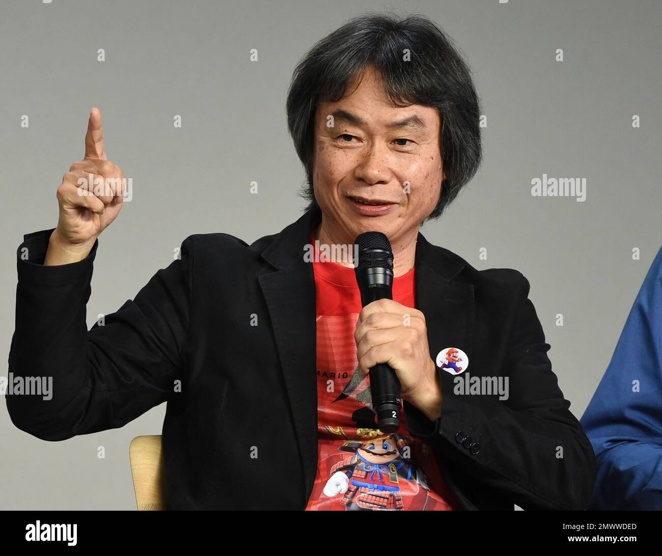 Japanese video game designer and producer Shigeru Miyamoto makes an ...