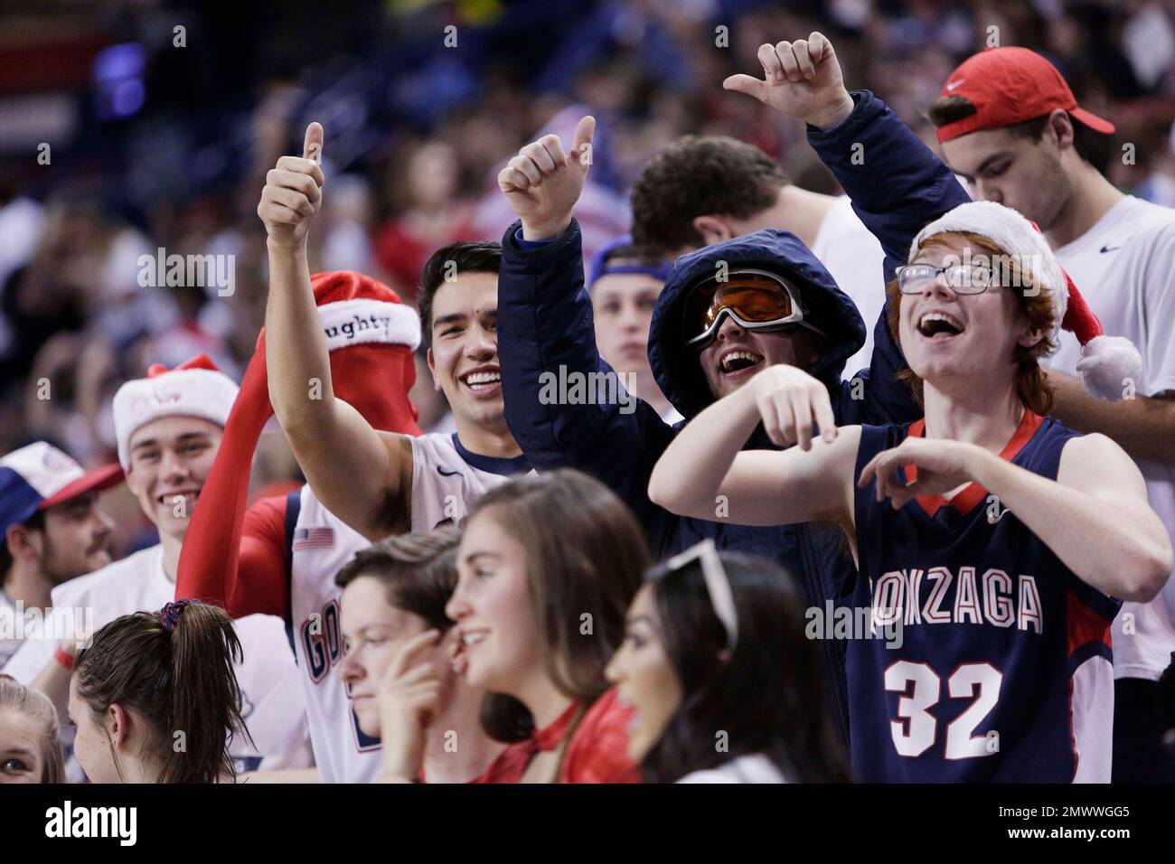 Gonzaga fans in the student section cheer before an NCAA college ...