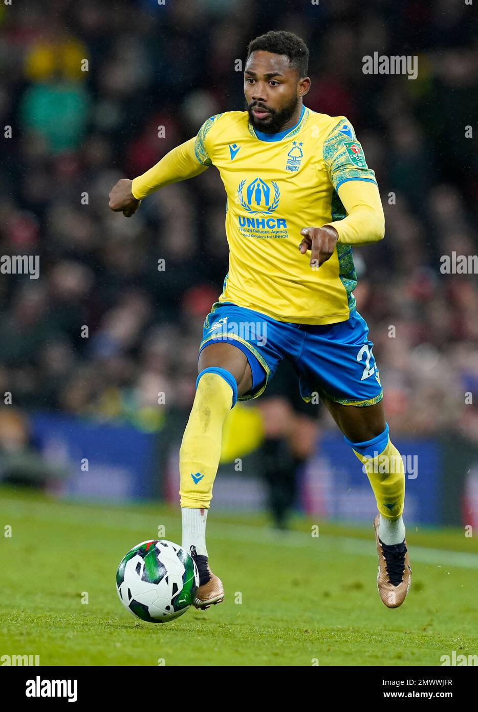 Manchester, England, 1st February 2023. Emmanuel Dennis of Nottingham ...