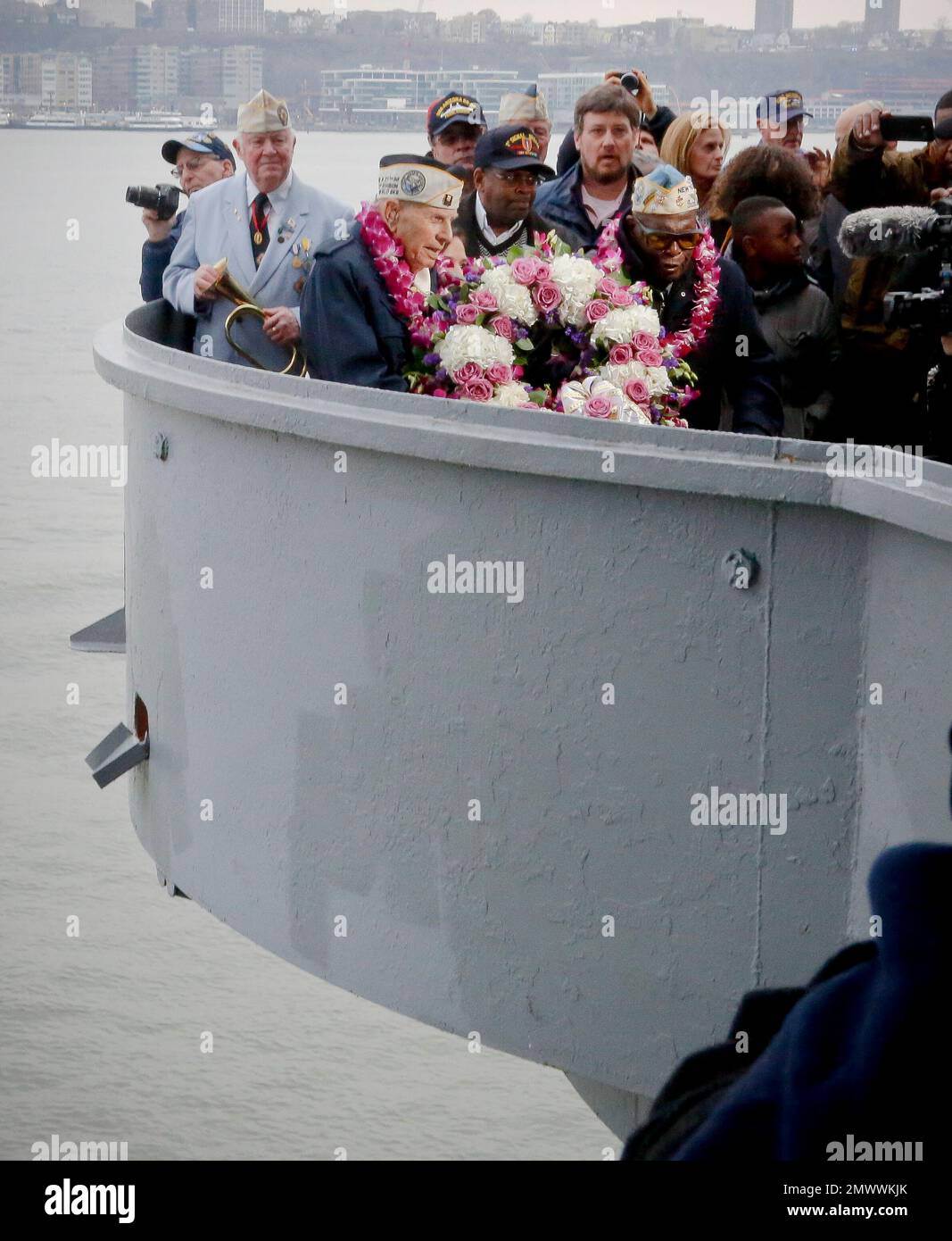 Pearl Harbor survivors Army Corporal Aaron Chabin, left, 91, from ...
