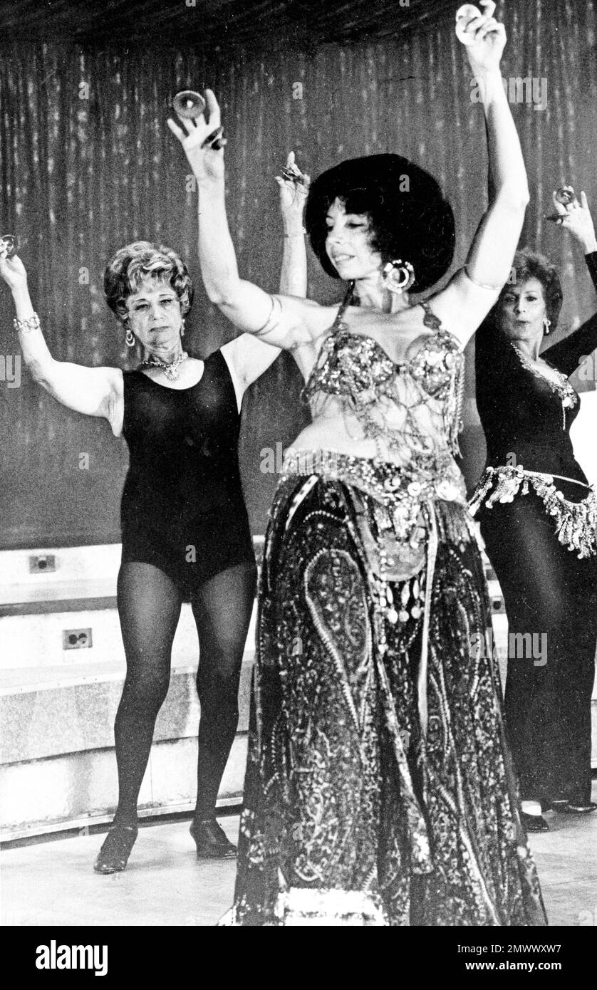 Belly dancer Serena teaches Ethel Sigoda, 75, left, and Irene Murad, 67 ...
