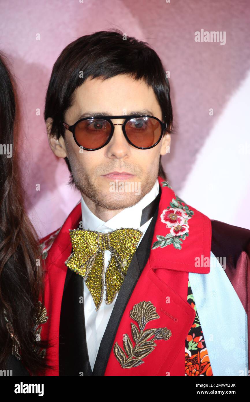 Jared Leto poses for photographers upon arrival at the Fashion Awards ...