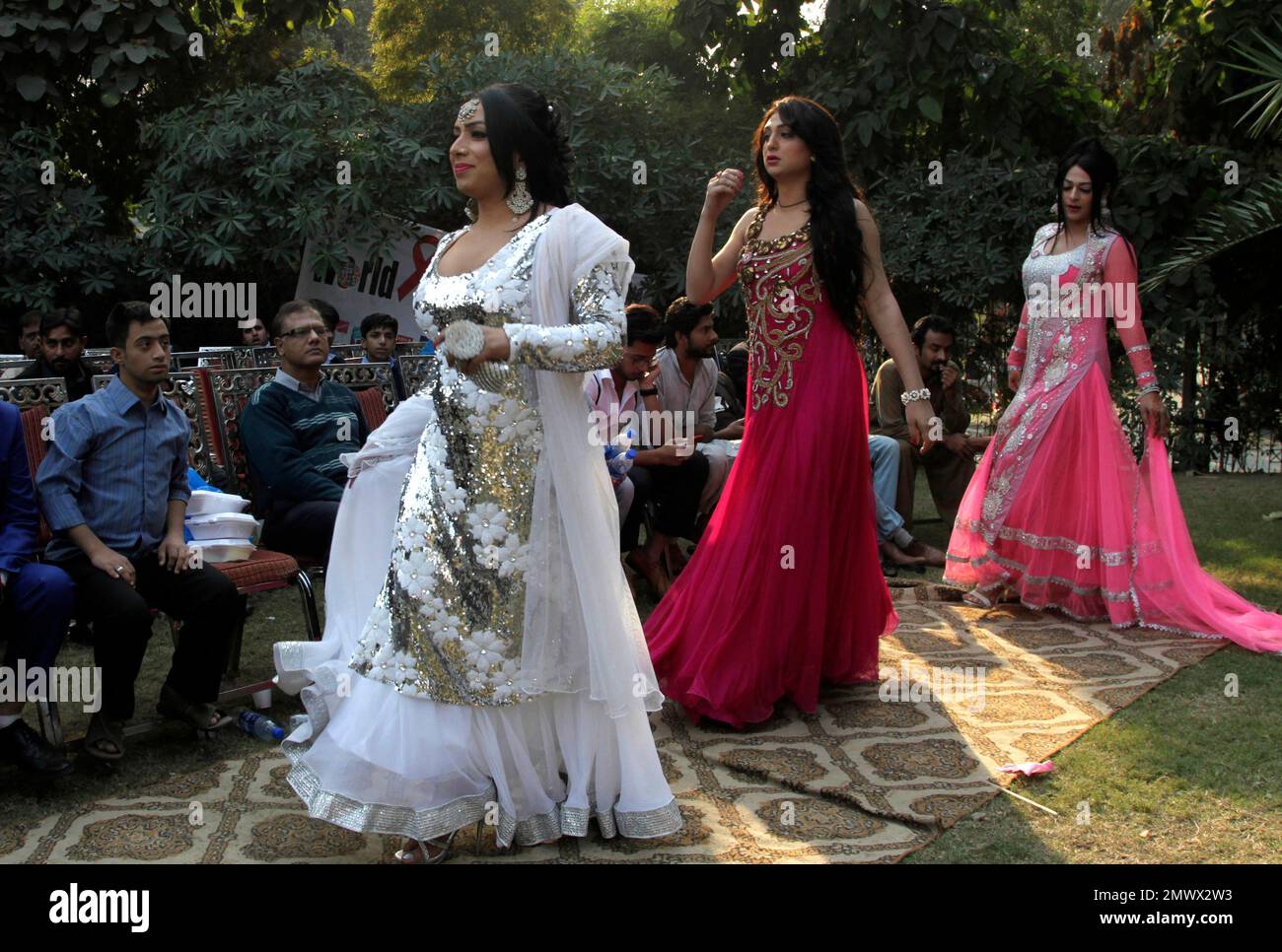 Pakistani eunuchs and a transgender person walk in a fashion show ...