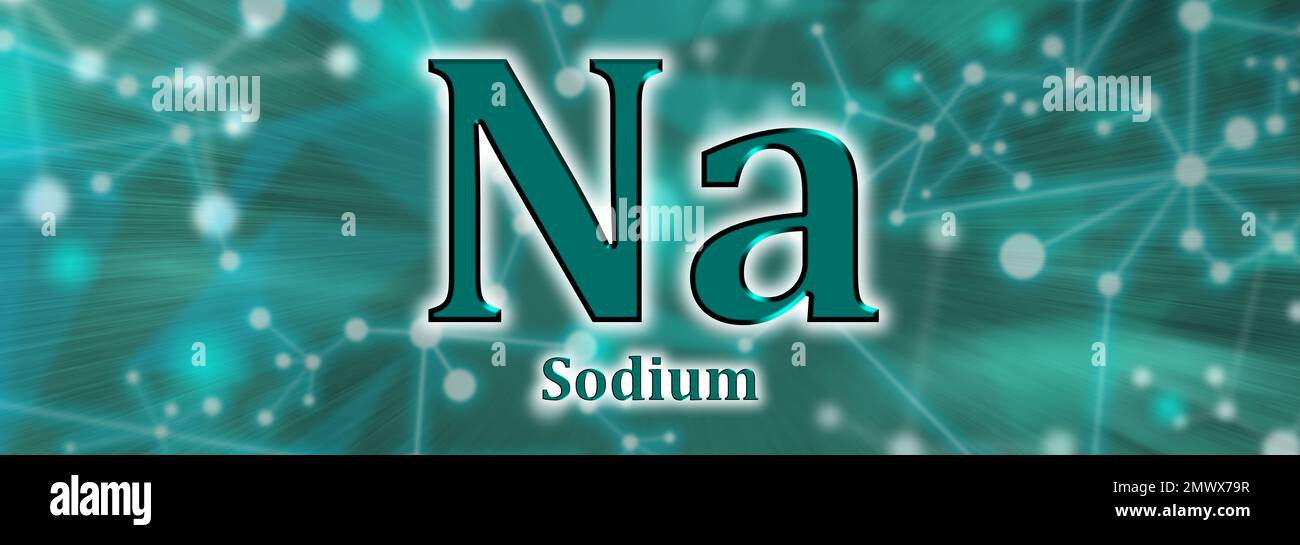 Na symbol. Sodium chemical element on green network background Stock ...