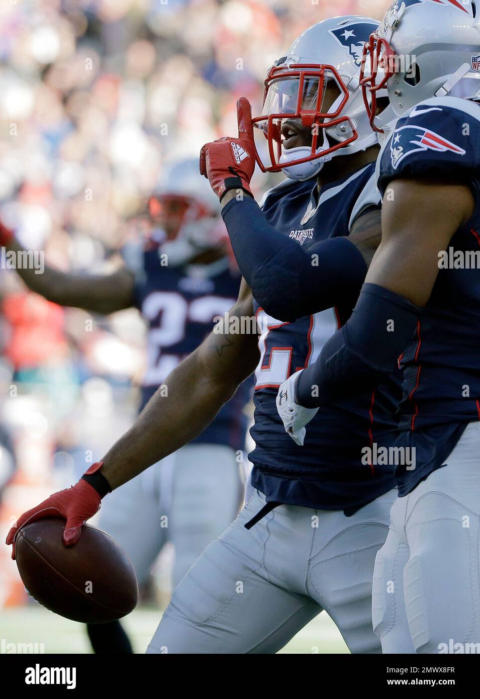 New England Patriots cornerback Malcolm Butler celebrates his ...