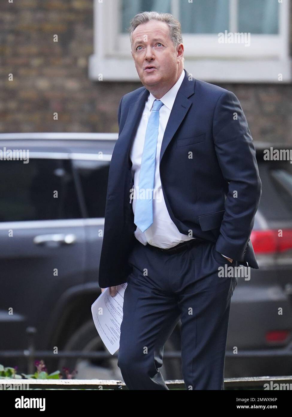 Journalist Piers Morgan arrives in Downing Street, London, ahead of the ...