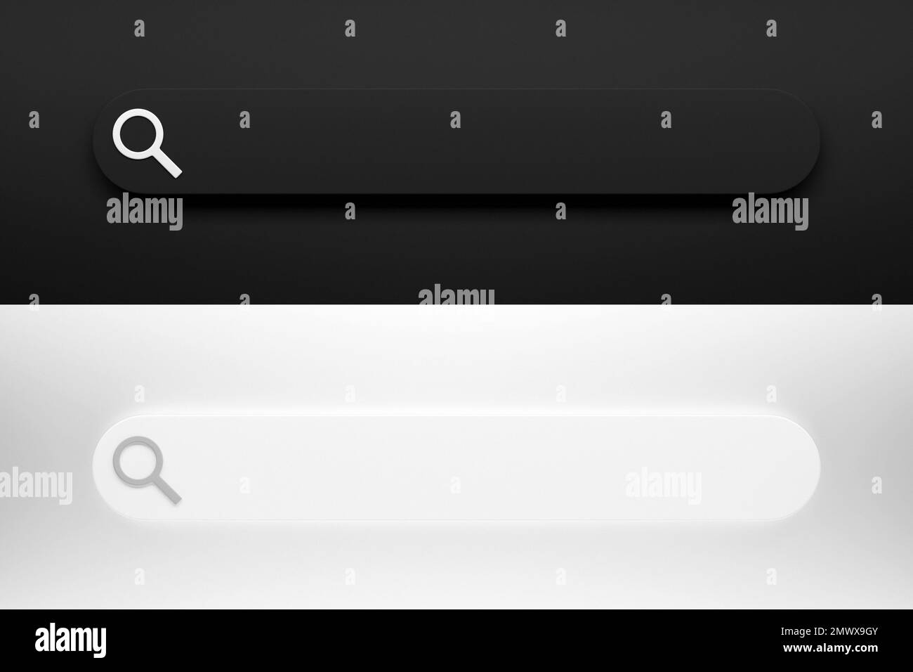 3D illustration of the search bar. Search in internet box, website user ...