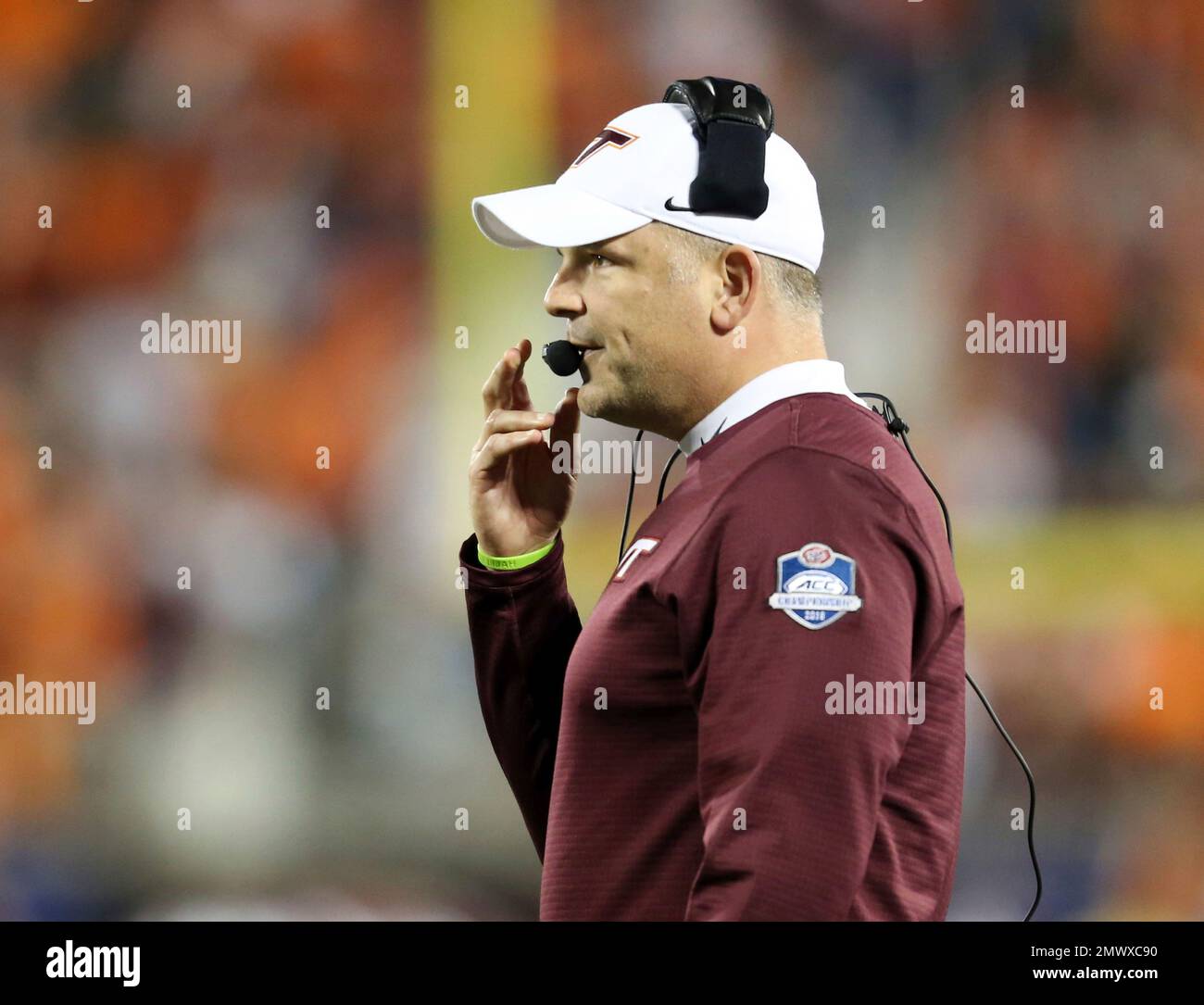 Virginia Tech head coach Justin Fuente watches the game during the ...