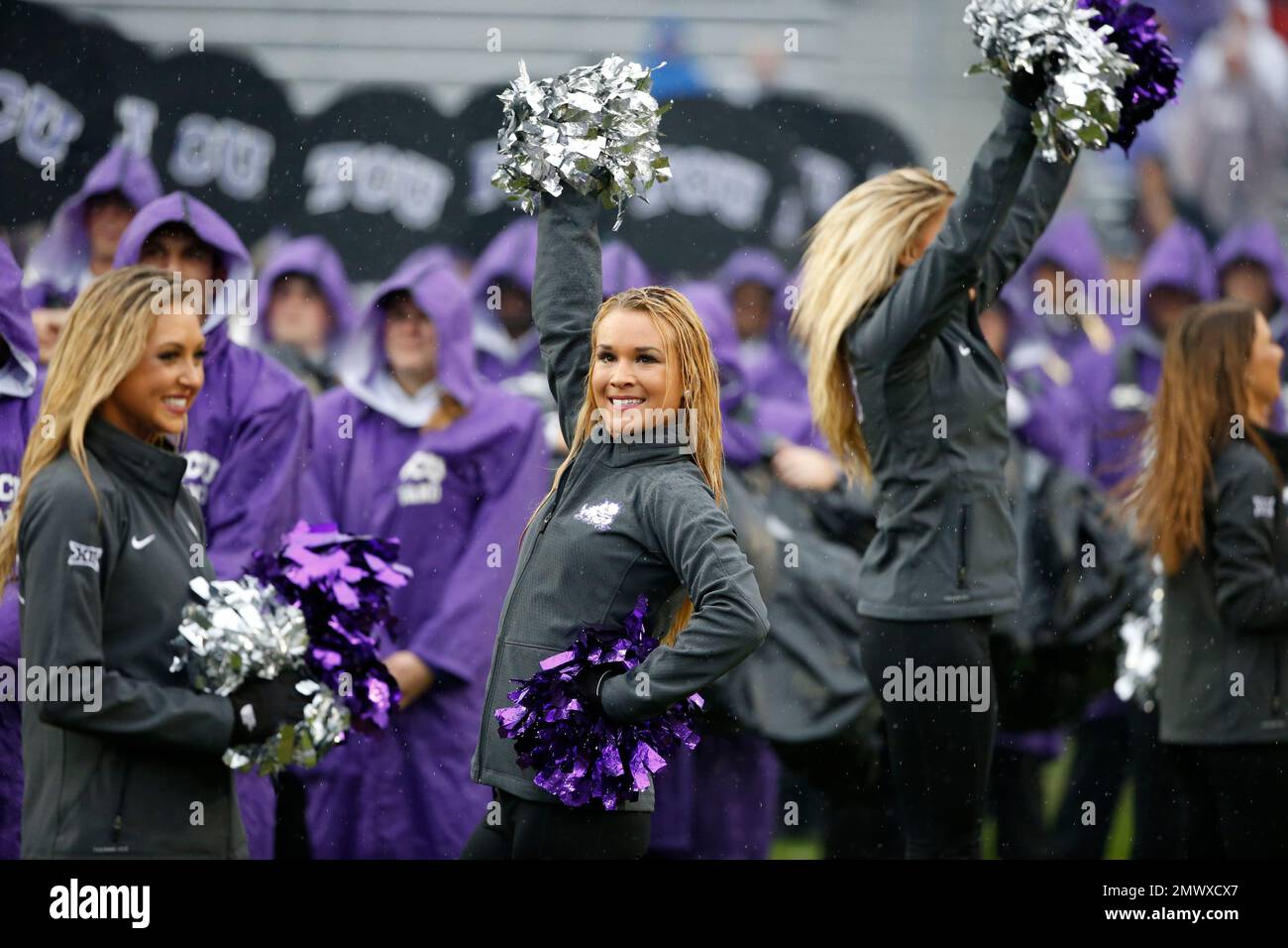 Members Of The Tcu Showgirls Perform Before Tcu Plays Kansas State In