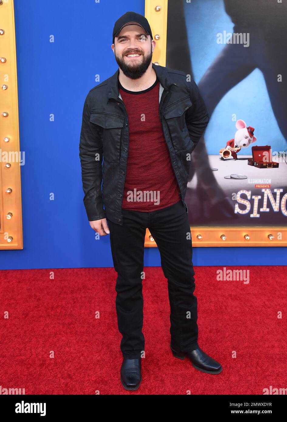 Josh Gallagher arrives at the world premiere of "Sing" at the Microsoft ...